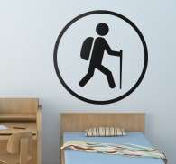 Sticker mural randonneur en noir - TenStickers