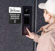 Please Use Intercom for Entry Text Sticker - TenStickers