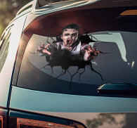 Scary visual effects car window decal - TenStickers