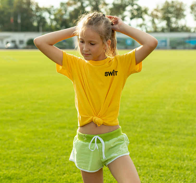 Camiseta SWIT Logo mini amarilla - TenVinilo