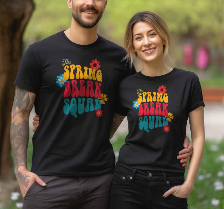 T-shirt couple "Spring Break Squad"