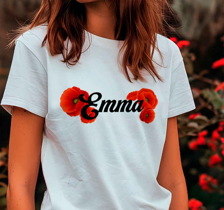 poppy flowers T-shirts with name