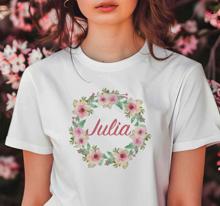 Spring flowers T-shirts with name