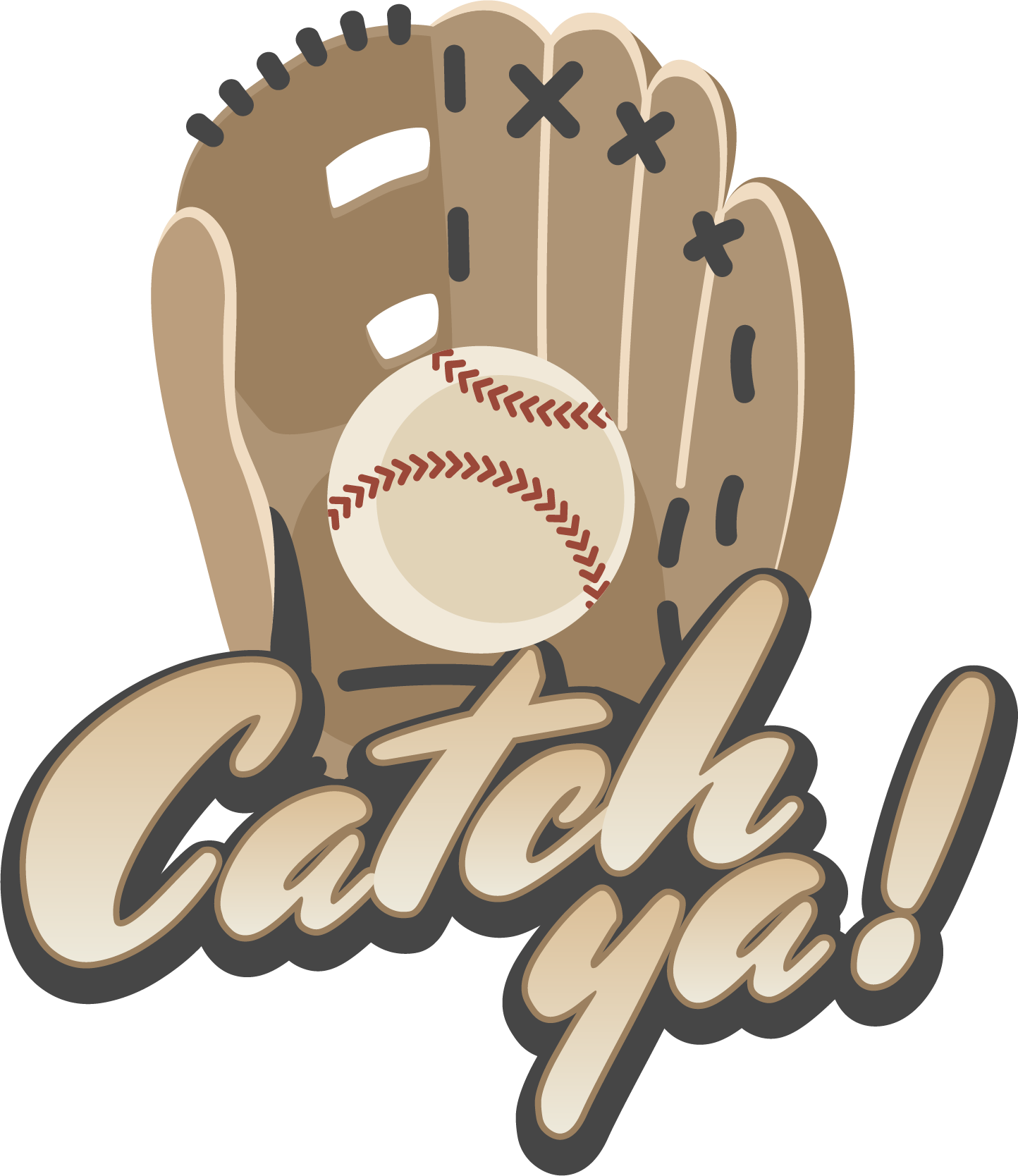 T-shirt sport honkbal Catch ya - TenStickers
