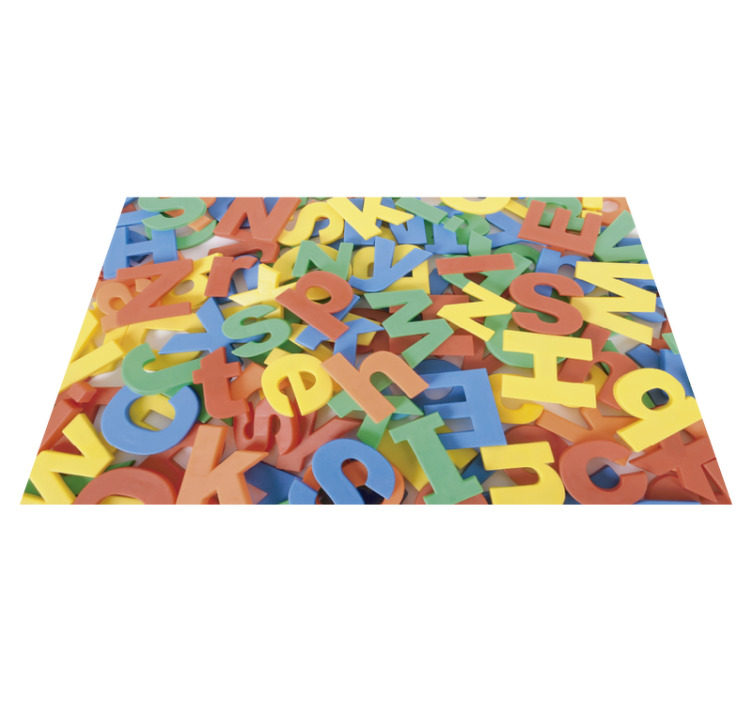 Tapis en vinyle alphabet lettres colorées