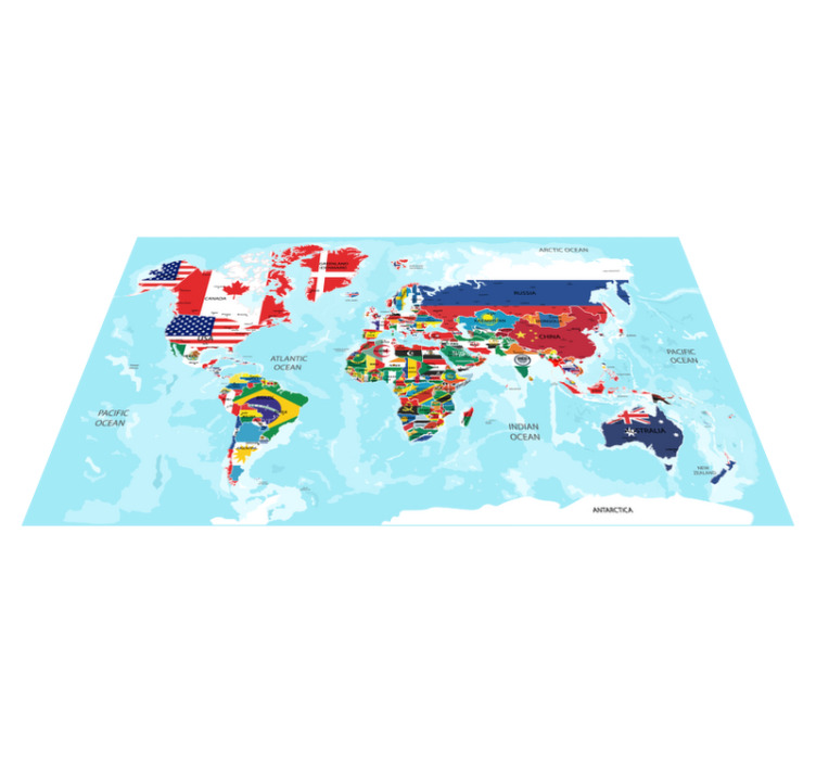 World Flags Map vinyl carpet - TenStickers