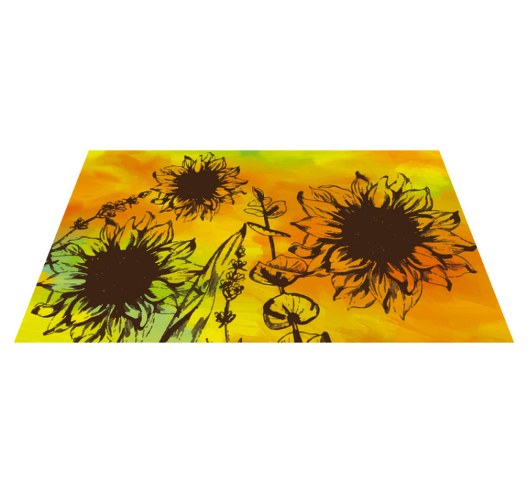 Sunflower Sketch floral rug
