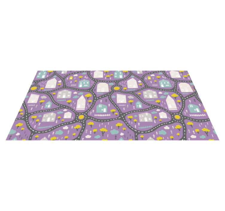 Route Map Play road map rug