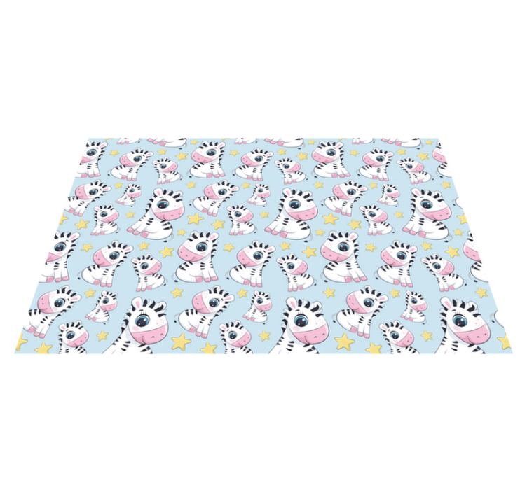 Zebra sterrenpatroon vinyl tapijt kind