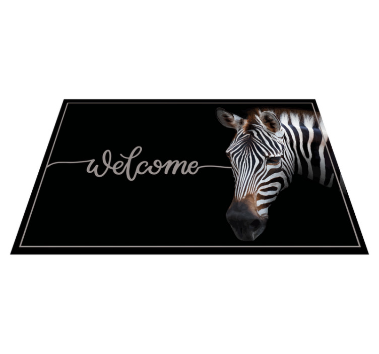 Zebra welkom grafisch vinyl tapijt zinnen en teksten