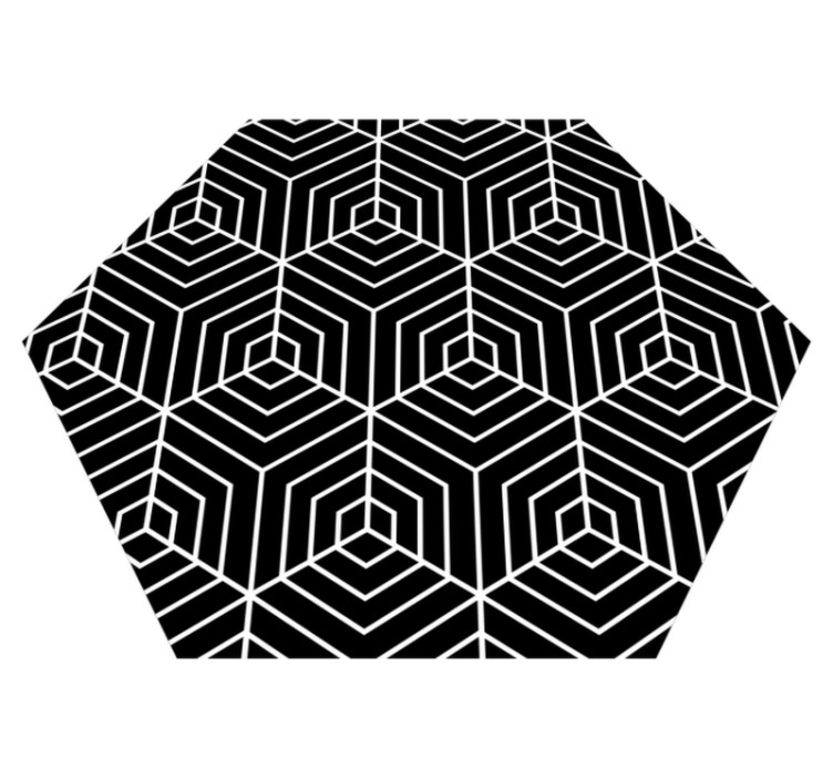 Tapete vinílico geométricas labirinto hexagonal