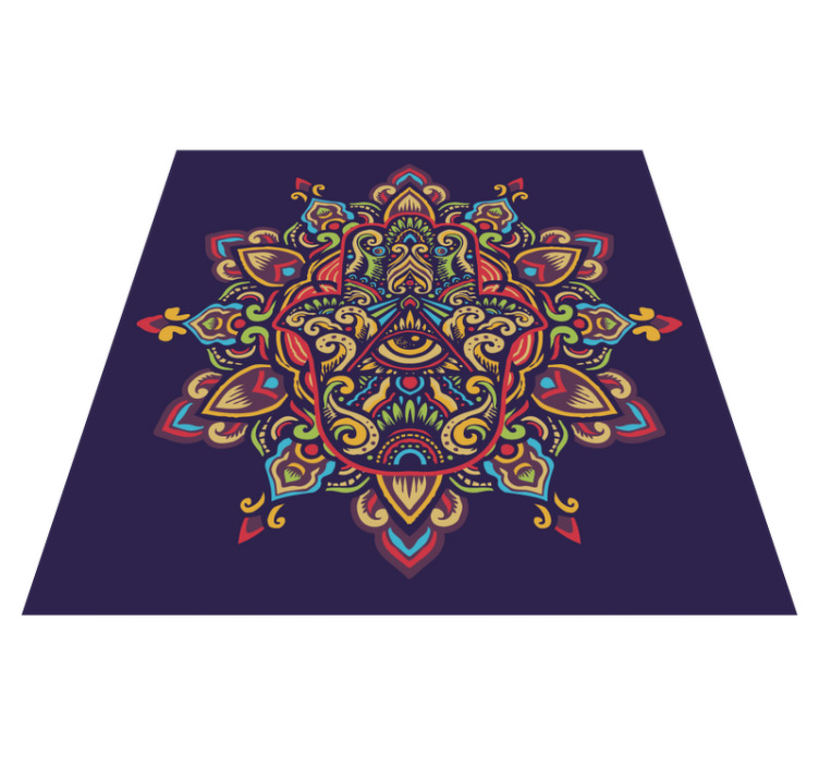 Blue background design mandala rug