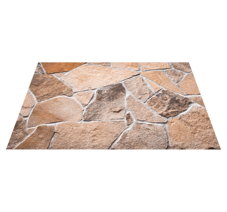 Light brown irregular stone bricks texture rug - TenStickers