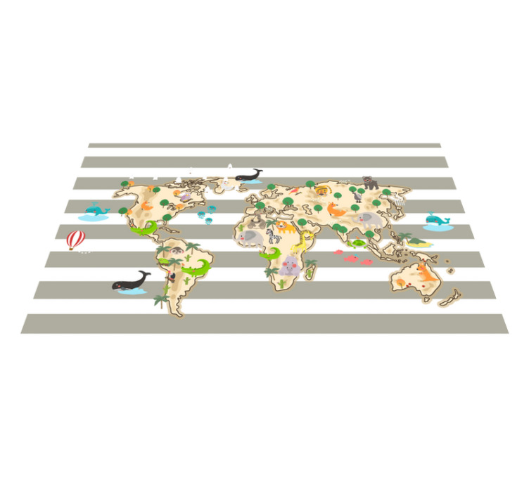 Colorful Map Illustration map rug