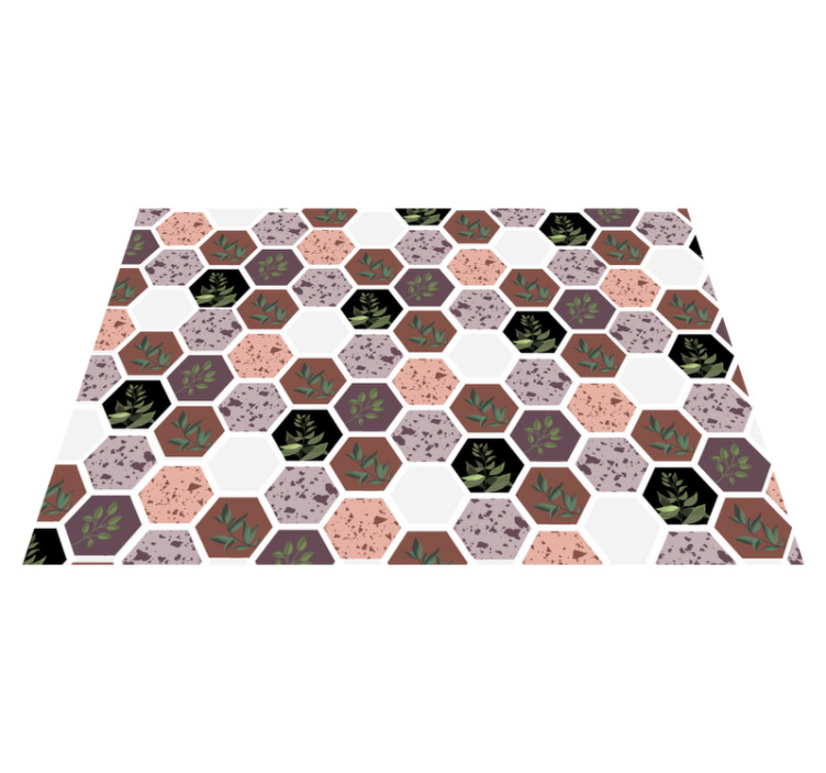 Tapete vinílico natureza padrão de folha hexagonal