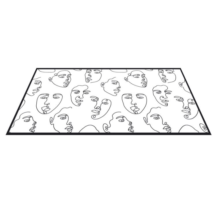 LINE ART FACES mosaic rug