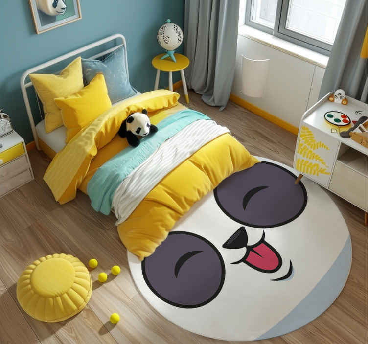 Panda face white rug
