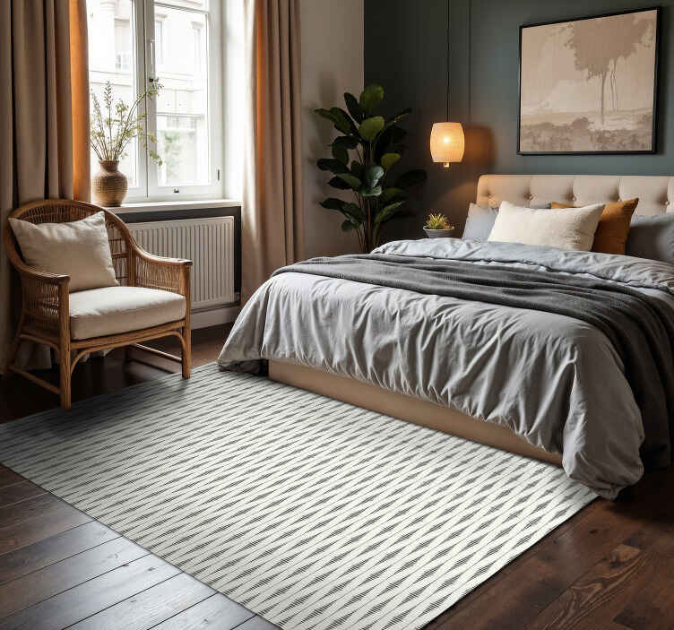 Tapis vinyle design moderne rabaul ikat gris et beige