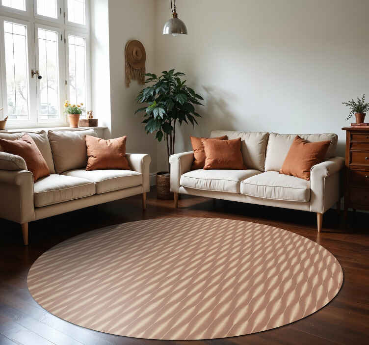 "Ikat Kasuri" Mocha Mousse modern vinyl rug