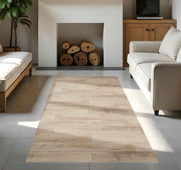 Beige parquet flooring wood effect vinyl carpet