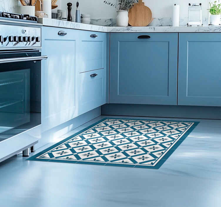 Hydraulic Blue kitchen mat