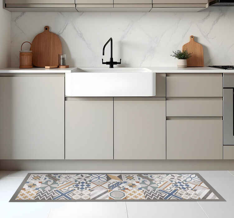 Cement Tiles kitchen mat