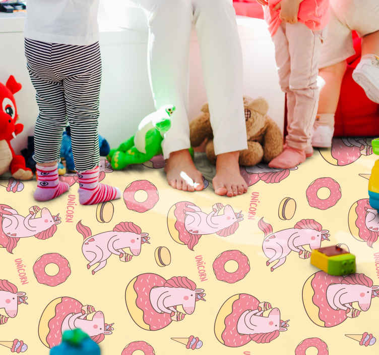 Unicorn Doughnut Pattern kids carpet