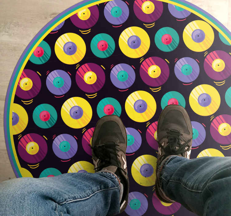 Retro Discs Composition game rug