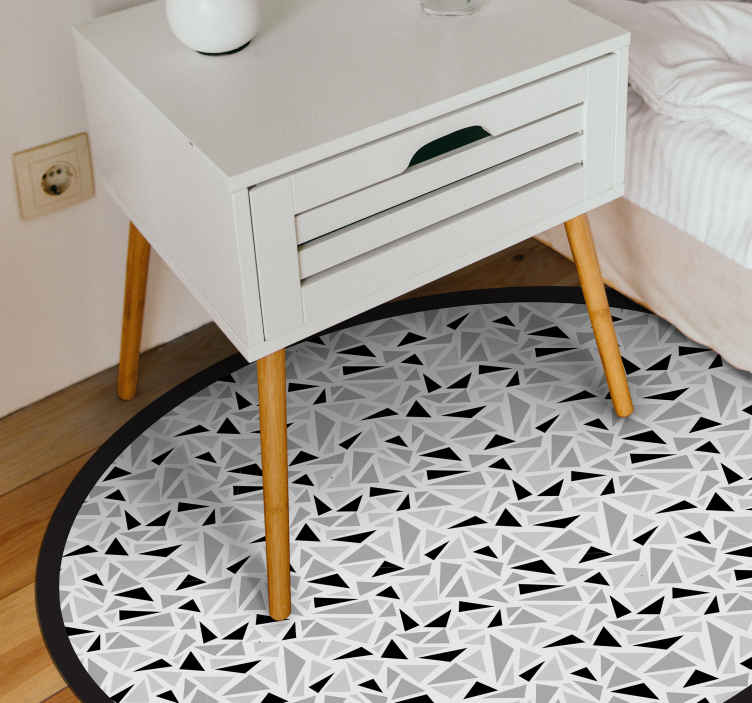 Black and grey triangles geometric rug