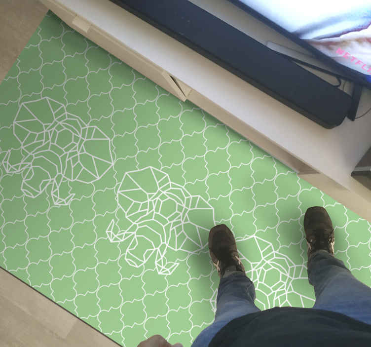 Lite elefanttrykk på nordisk farget vinyl teppe - Tenstickers Lite elefanttrykk på nordisk farget vinyl teppe - Tenstickers