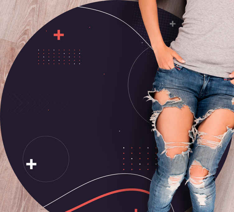 Abstract Curved Patterns modern vinyl carpet