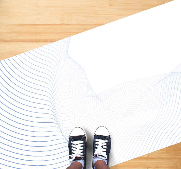 Stylish blue wavy lines contemporary rugs - TenStickers