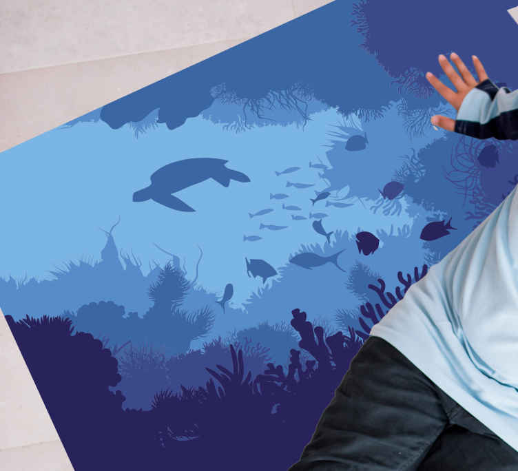 Underwater Scene nature vinyl rug