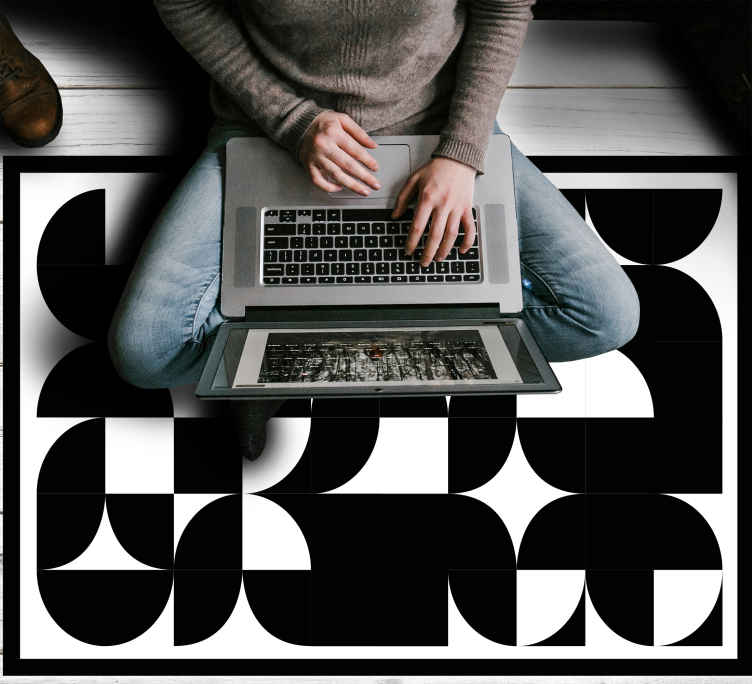 Cerc negru model de artă geometrică covoare geometrice - TenStickers