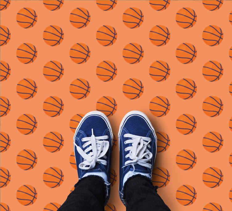 Covor dreptunghiular din vinil model baschet portocaliu - TenStickers