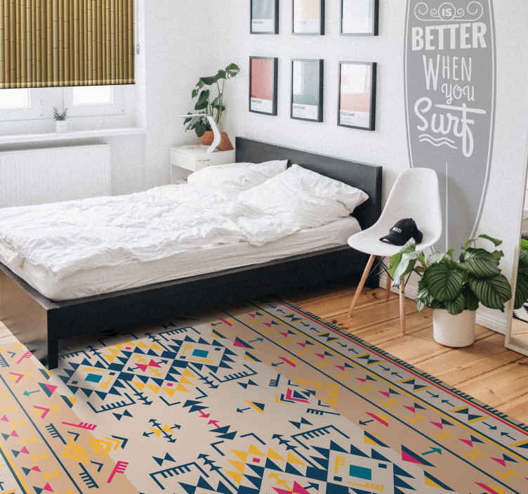 Ethnic vinyl carpet of different colors ethnic style rugs - TenStickers