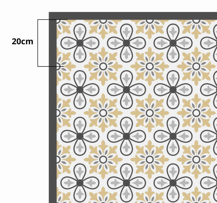 Antique Floral tile vinyl rug - TenStickers