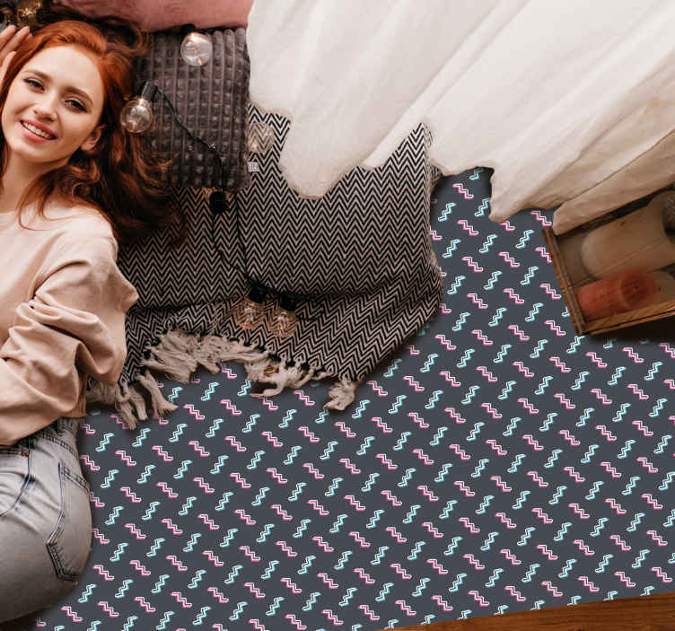 Colorful Wavy Shapes kids rug