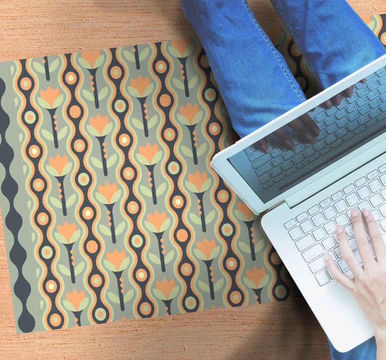 Alfombra vinílica juvenil patrón floral estilizado