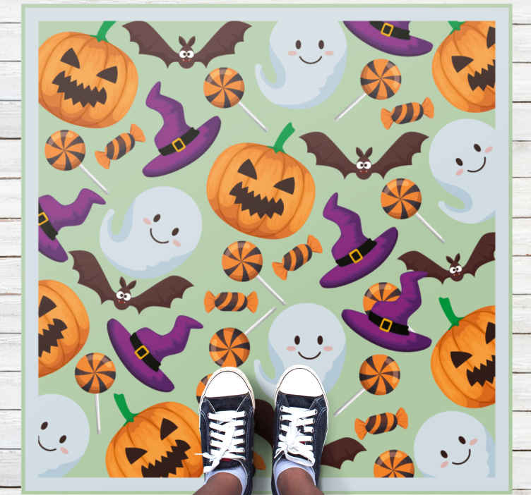 Fantome de desene animate cu pălării model de covorașe de hallowe ...