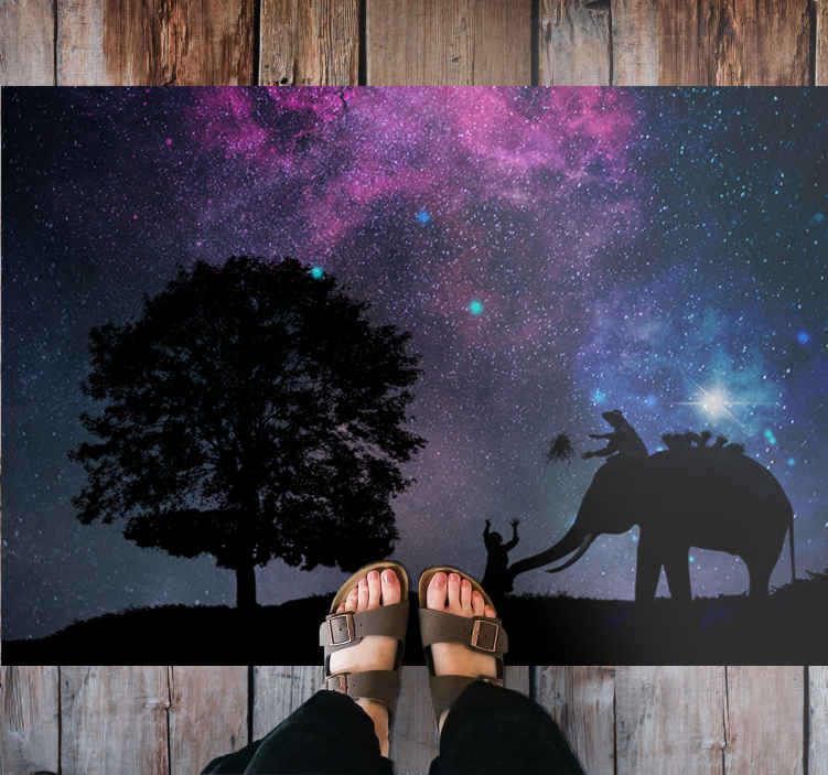 Cosmic elephant adventure animal mat