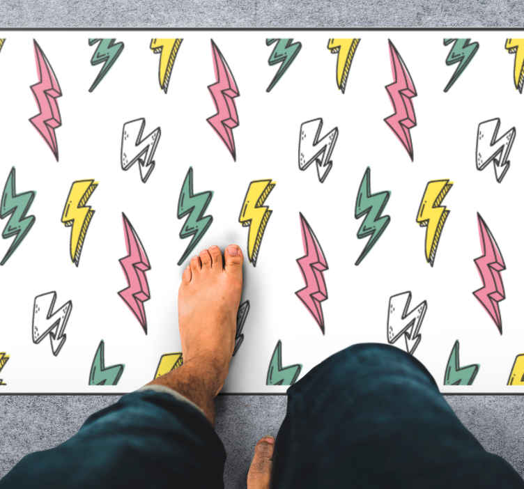Lightning bolt pattern game rug