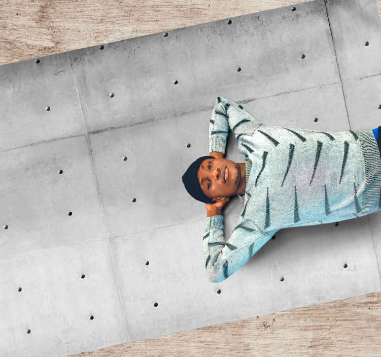 Concrete grey texture stone effect rug