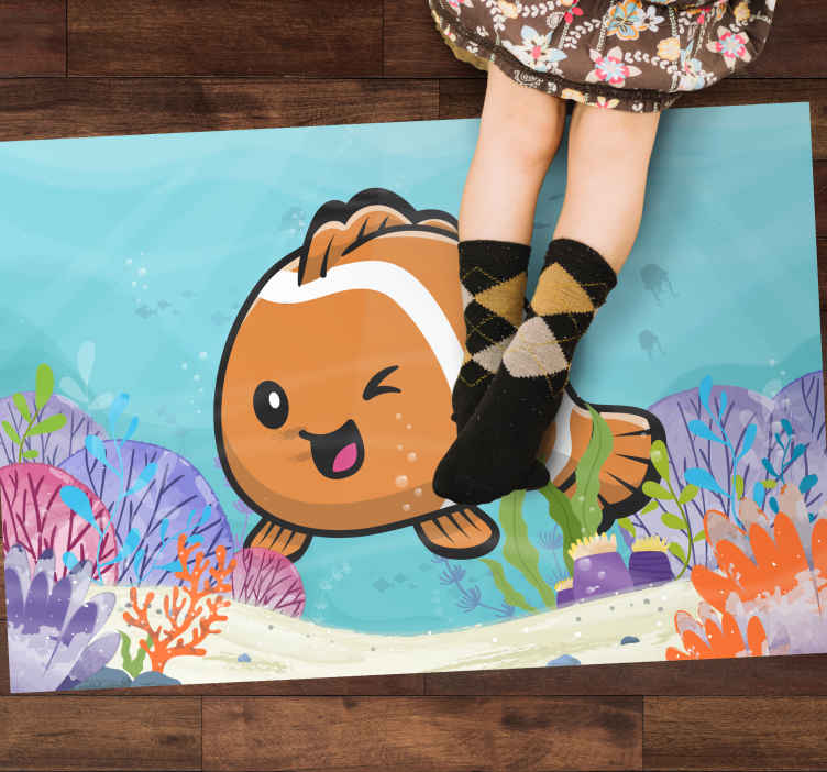 Animated Aquatic Adventure kids vinyl rug