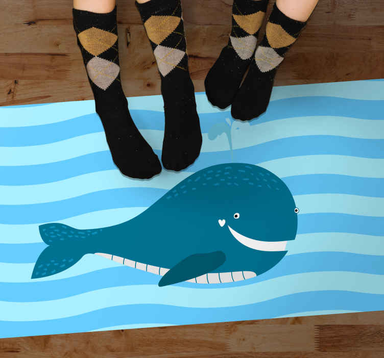 Smiling Whale Illustration kids carpet