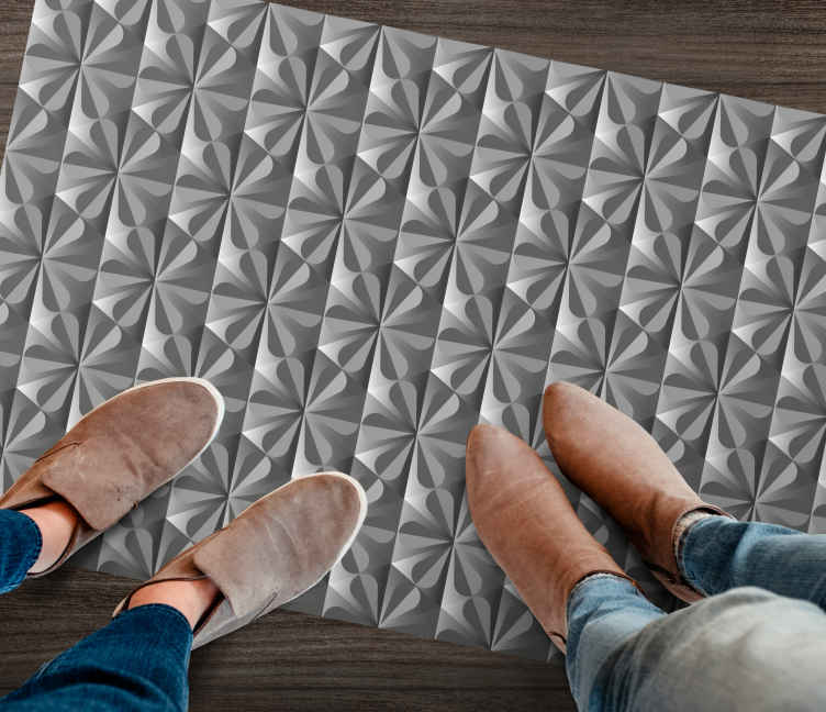 Geometric triangle symmetry vinyl rug