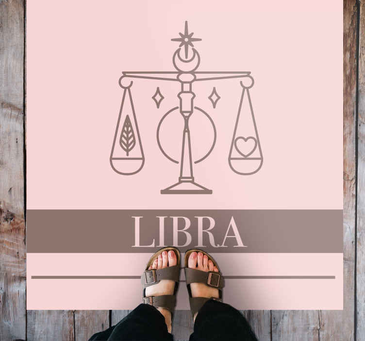 Libra rosa kort stjärntecken design sovrum matta - Tenstickers