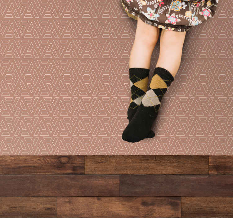 Tapetes geométricos de terracota com padrão retangular - TenStickers