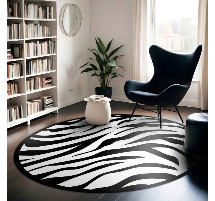 Zebra Stripe Circular Design animal print rug