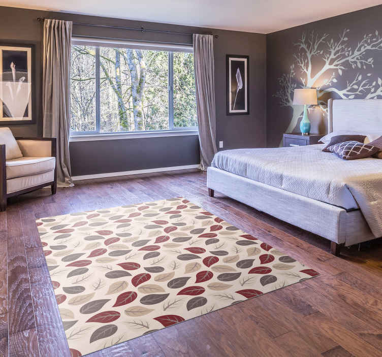 Autumn leaf pattern floral rug - TenStickers